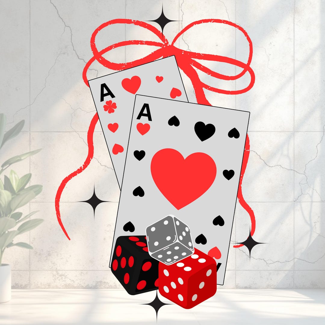Playing Cards Valentine Hearts PNG, Preppy Coquette Design (digital ...