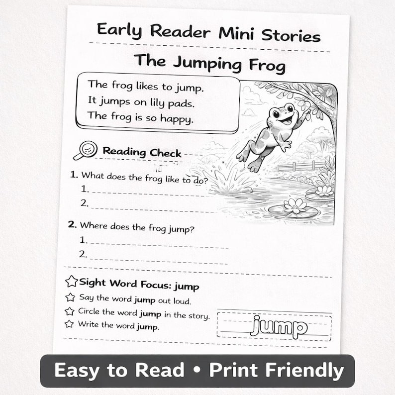 Early Reader Mini Stories, Sight Word Practice (PDF) - Etsy