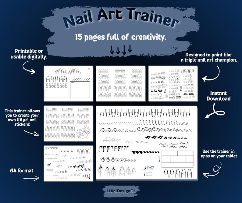 Nail Art Trainer – Printable PDF Digital Product for Beginners ...
