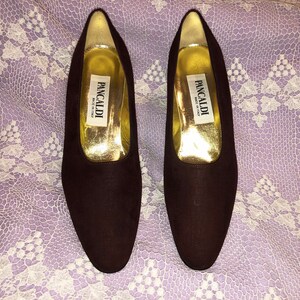 Vintage Pancaldi Italy Chocolate Brown Suede Designer Shoes Size 7 ...