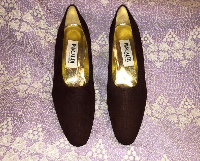 Vintage Pancaldi Italy Chocolate Brown Suede Designer Shoes Size 7 ...