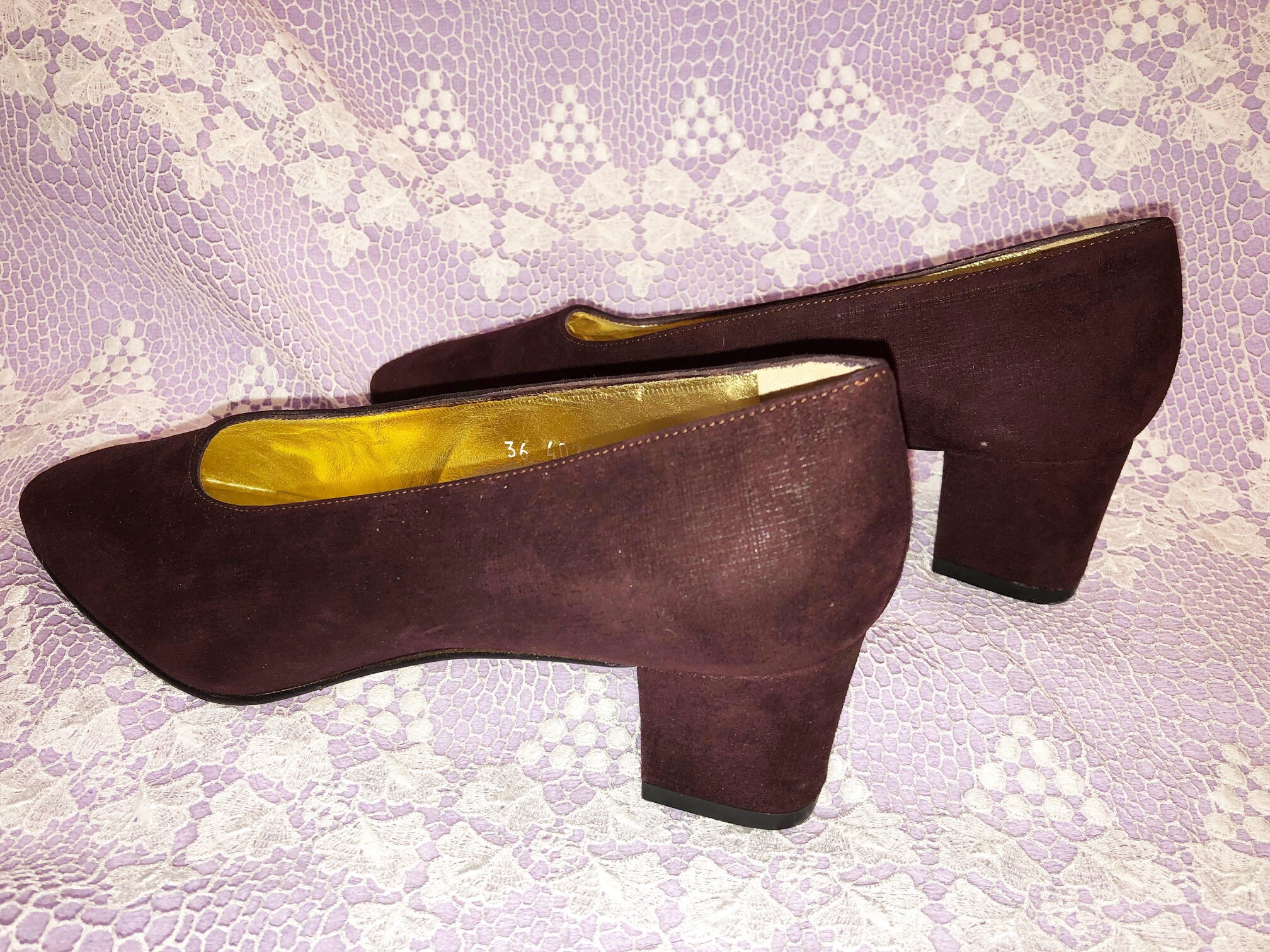 Vintage Pancaldi Italy Chocolate Brown Suede Designer Shoes Size 7 ...