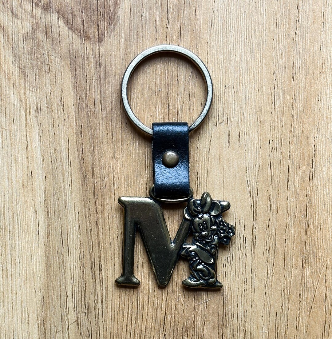Vintage Walt Disney Minnie Mouse Keychain Letter Initial M Keyring - Etsy