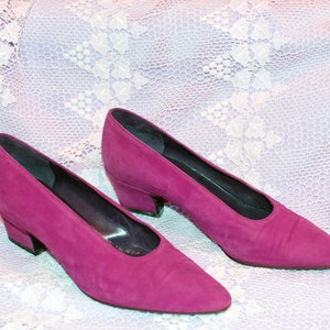 Vintage Philippe Model Paris Suede Magenta Pumps Designer Shoes Size 7 ...