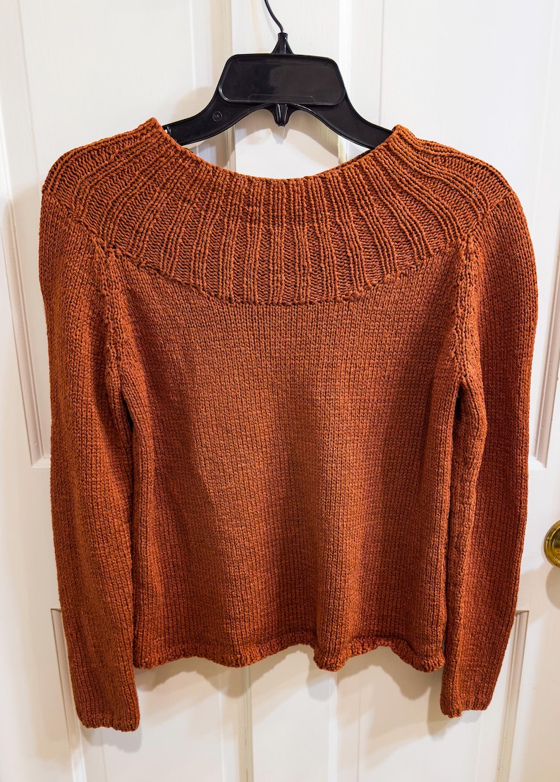 Mockneck Burnt Orange Rust Cotton Knit Pullover Sweater Size Small - Etsy
