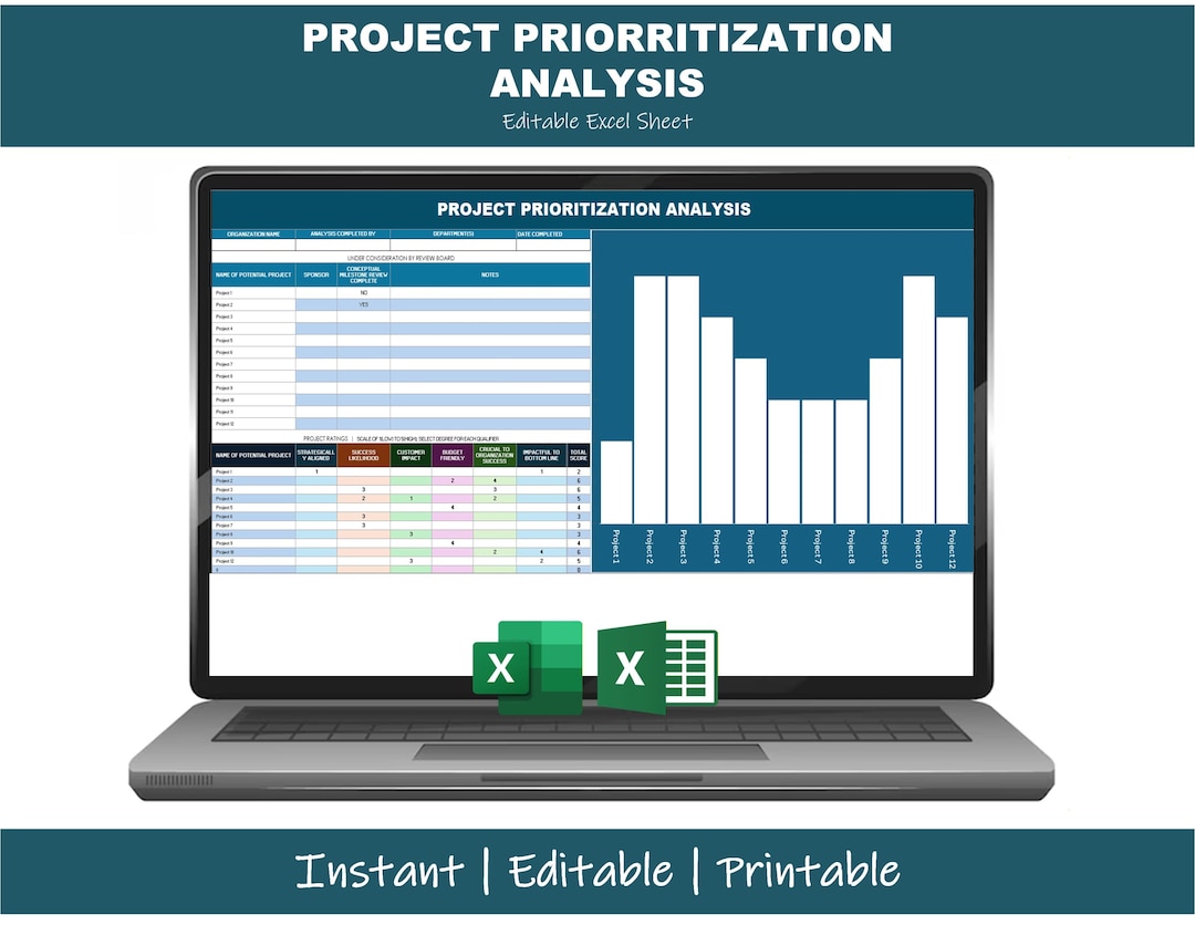 Project Prioritization Analysis Excel Template | Project Scoring Matrix ...