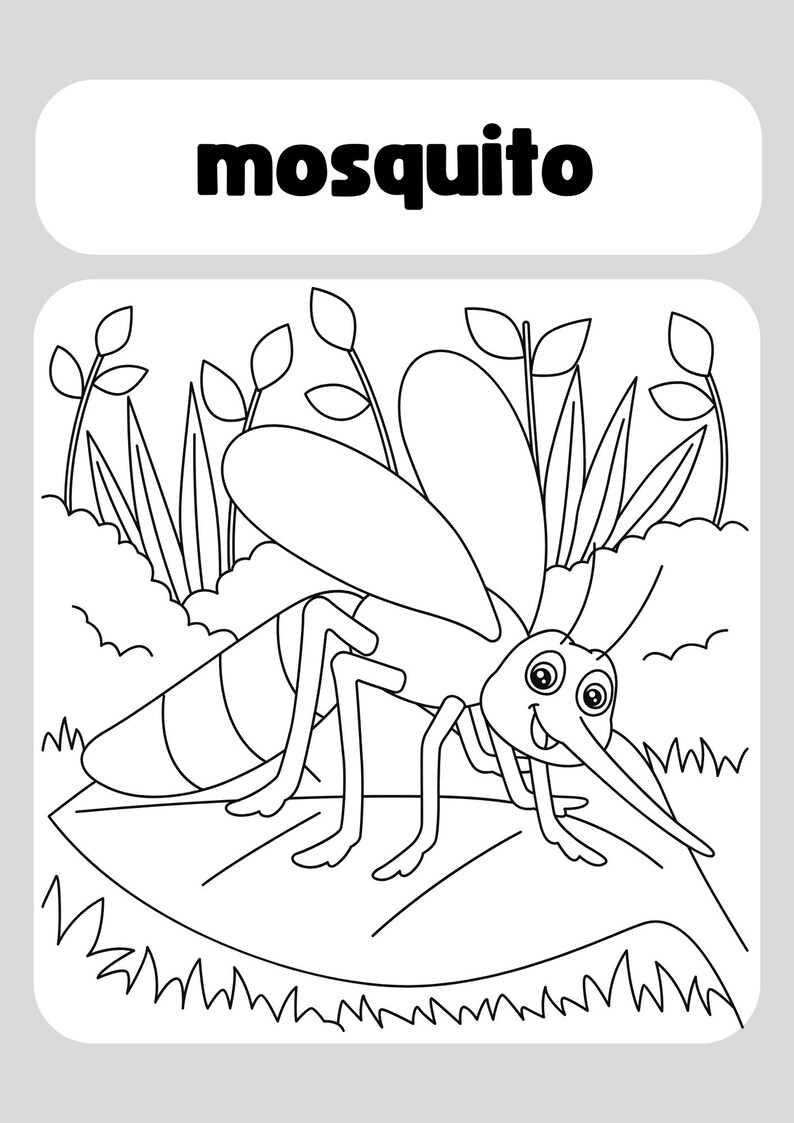 Insects Coloring Book | Kids Printable Bug Pages (PDF) - Etsy