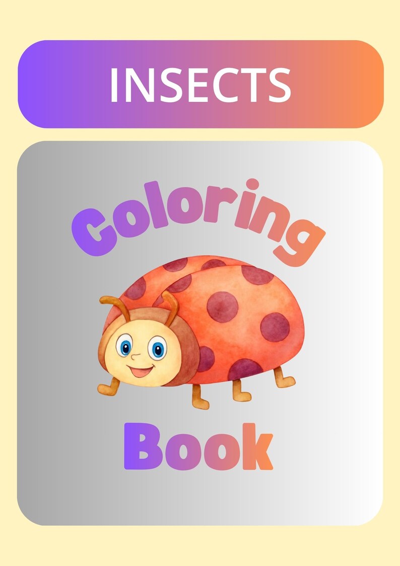 Insects Coloring Book | Kids Printable Bug Pages (PDF) - Etsy