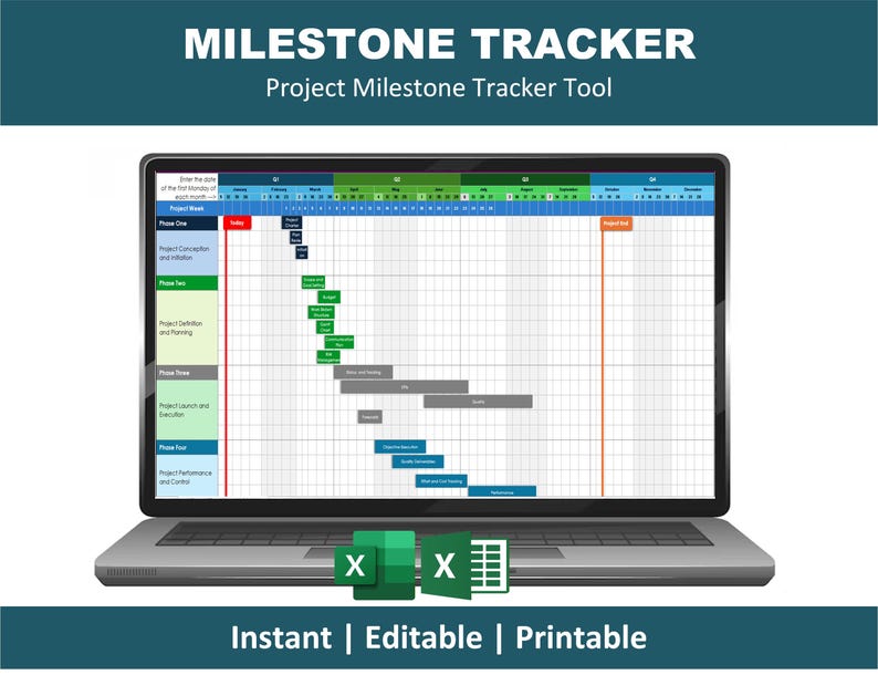 Project Milestone Tracker Excel Template | Project Management Timeline ...