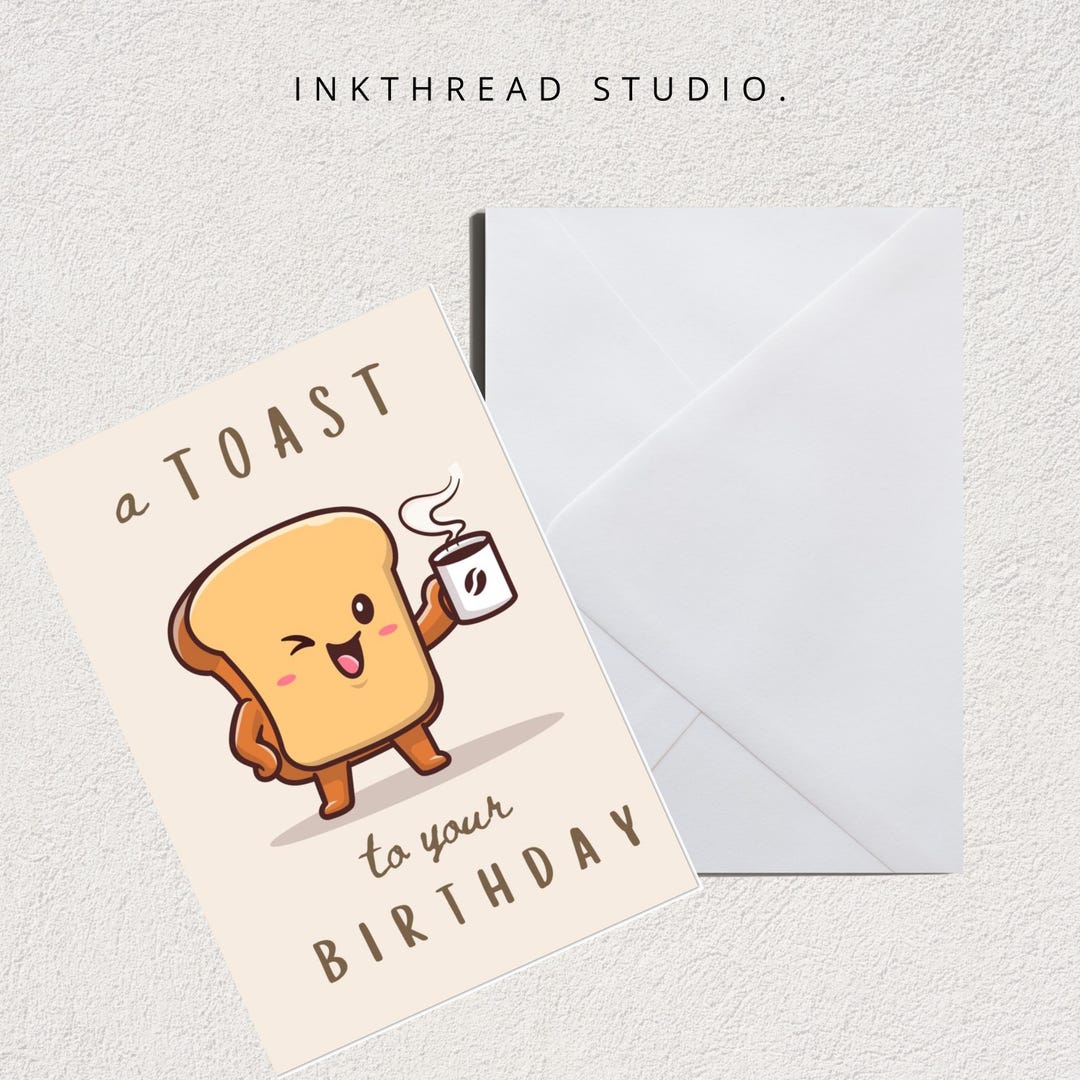 A Toast to Your Birthday Card - Cute Greeting Card - Eco Friendly ...