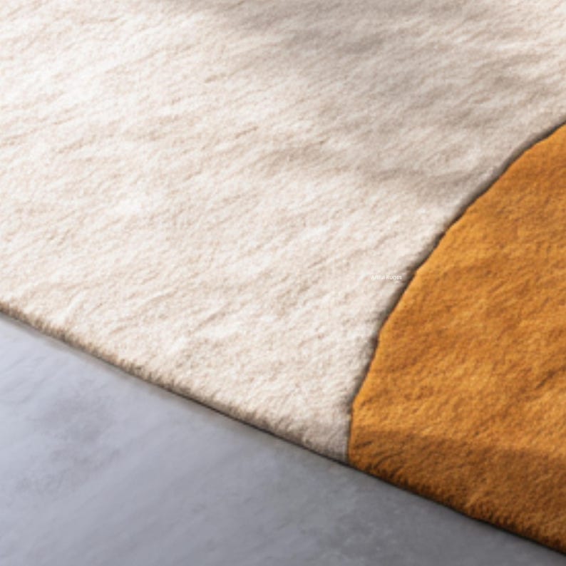 Mid Century Rug | Earth Tone Living Room Carpet - Etsy