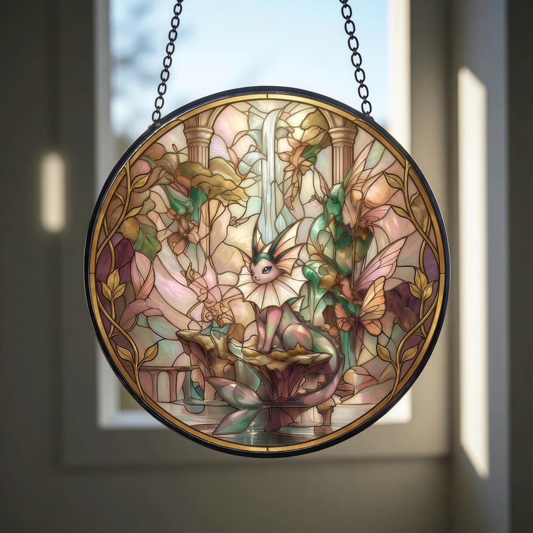 Stained Glass Style Fairy Creature Window Suncatcher Fantasy Nature ...