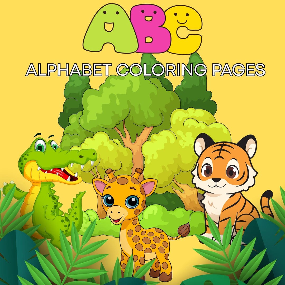 Alphabet Animals Coloring Book | Cute Alphabet Animals Printable | Kids ...