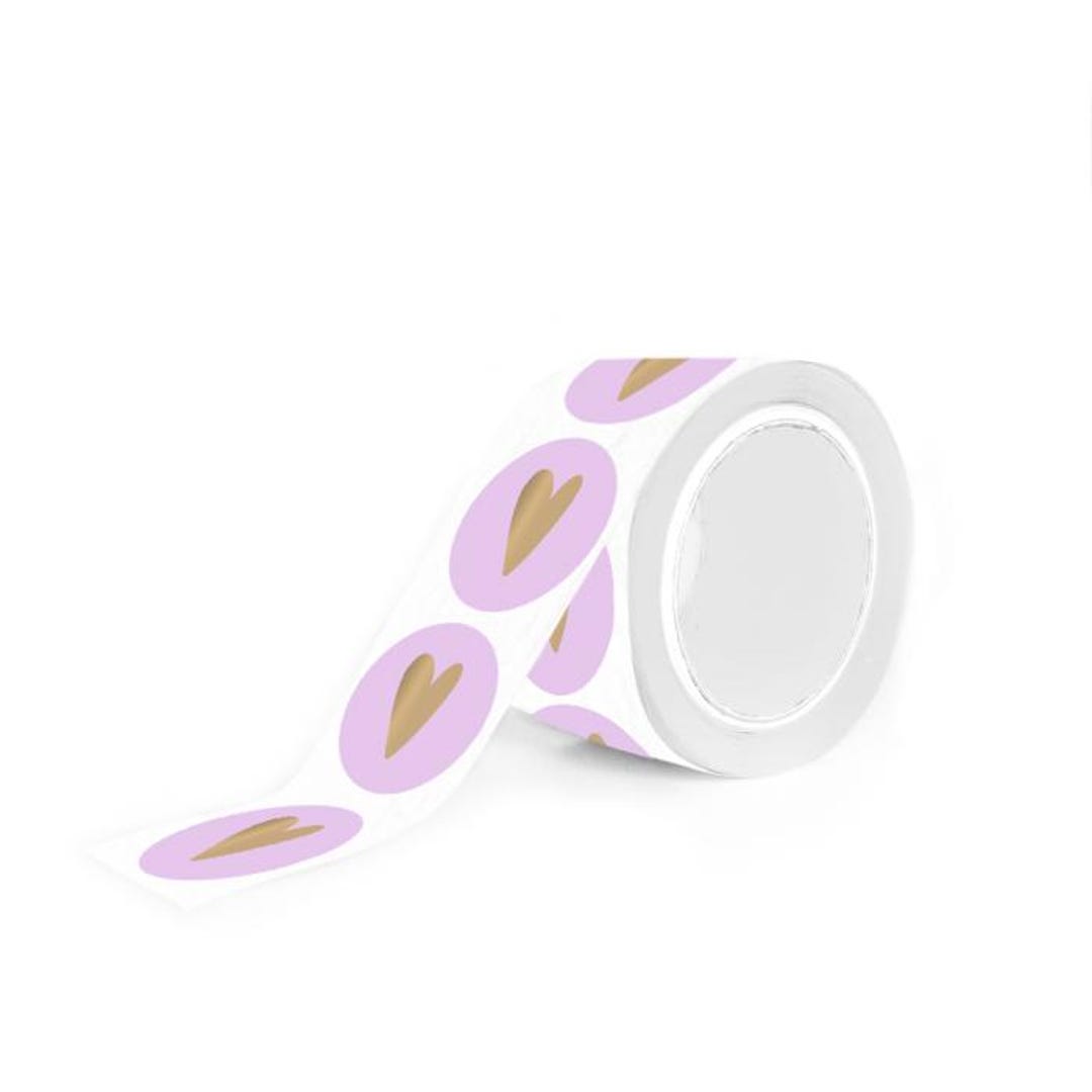 Gift Stickers Heart Mauve | Heart Sticker Ø 35 Mm | Mauve Gift Stickers ...