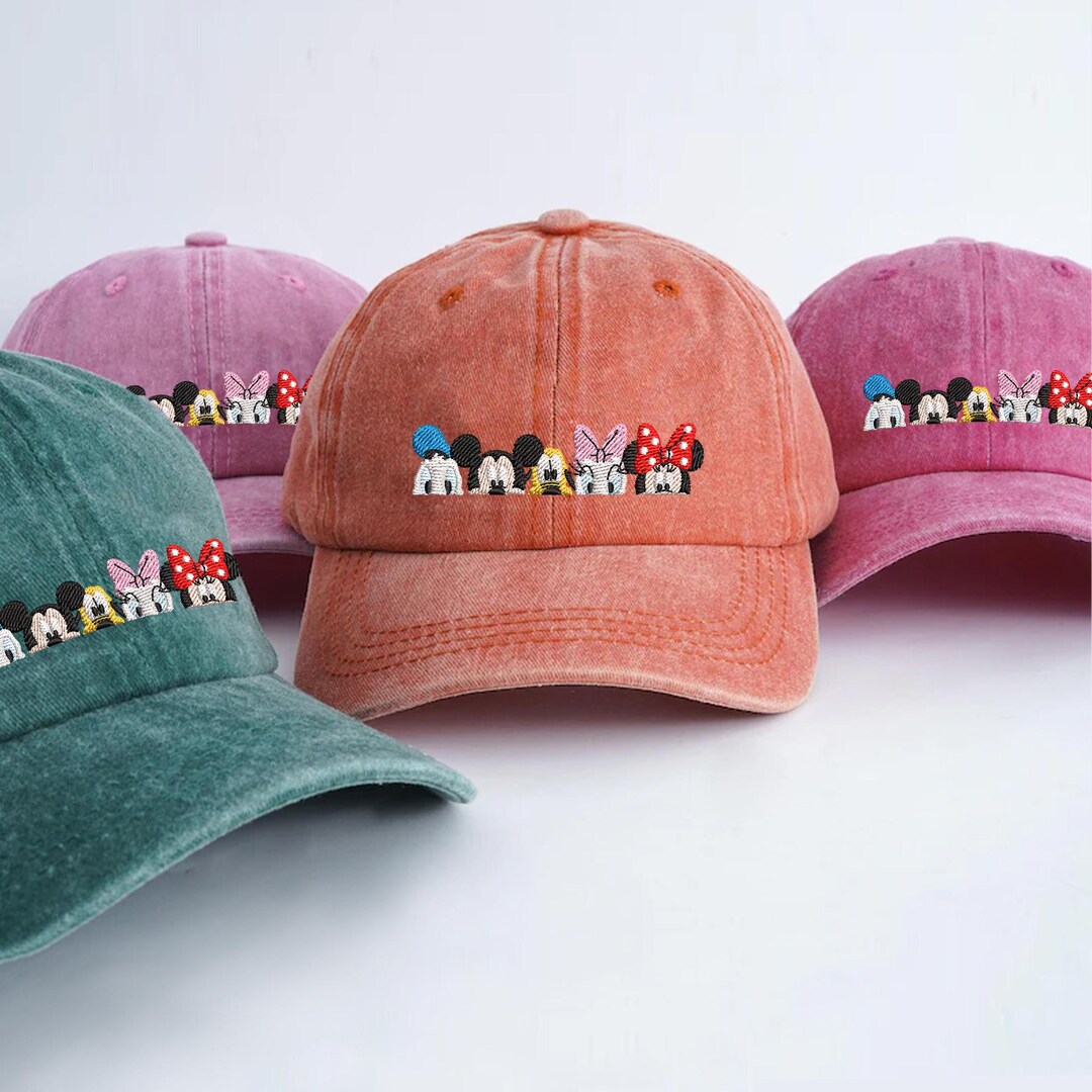 Embroidered Peeking Mickey Friends Baseball Cap, Vintage Sensational 5 ...