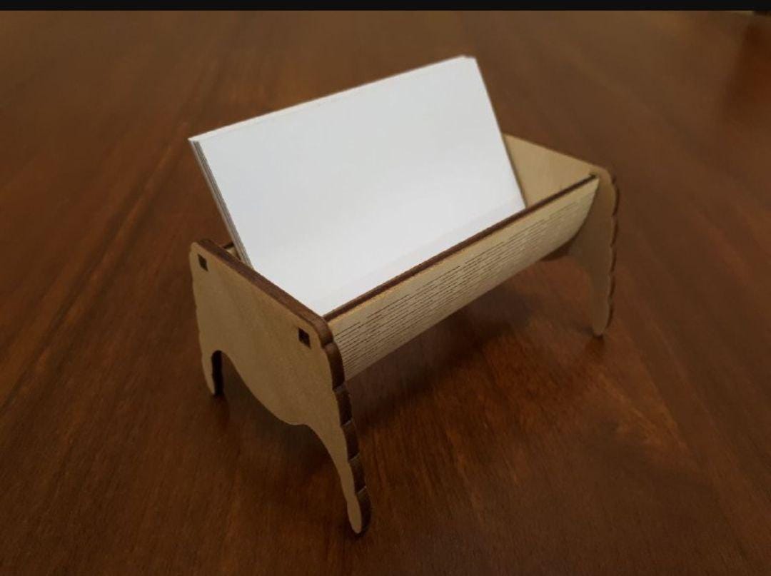 Laser Cut Business Card Holder SVG File, Slotted Desk Organizer DXF ...