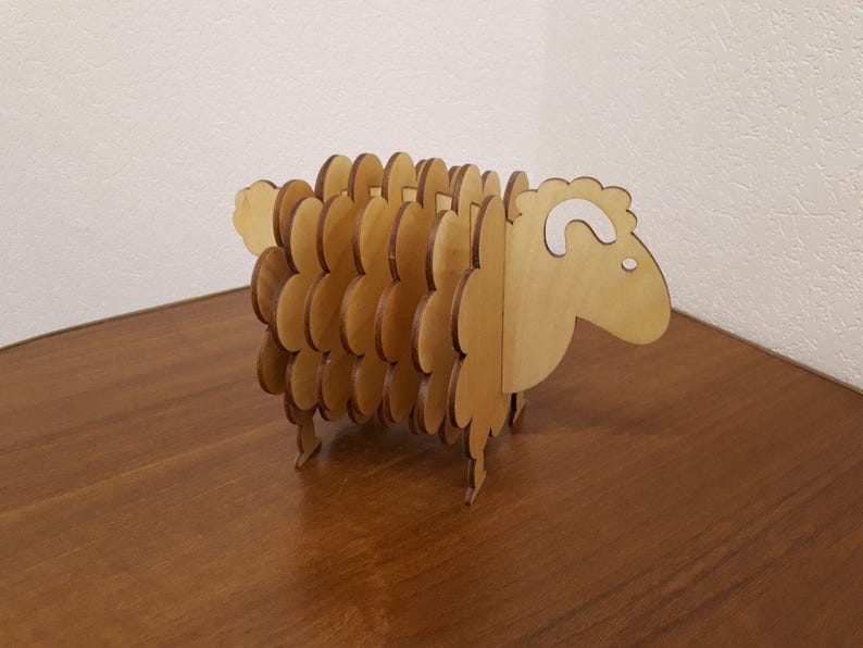 Laser Cut Slotted Sheep Model SVG File, 3D Farm Animal Puzzle DXF ...