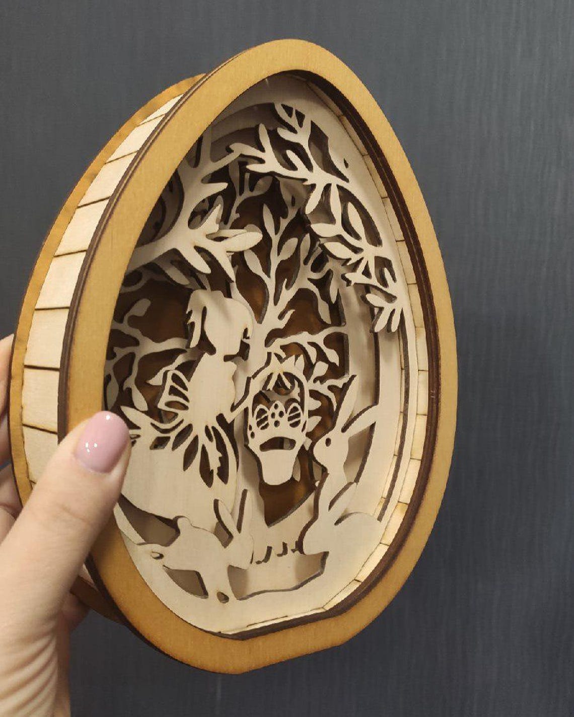 Laser Cut Layered Egg Shadow Box SVG File, 3D Mandala Template DXF ...