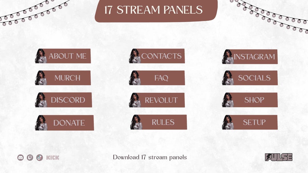 17 Twitch & Kick Stream Panels | Elegant Stream Panel Set | About Me ...