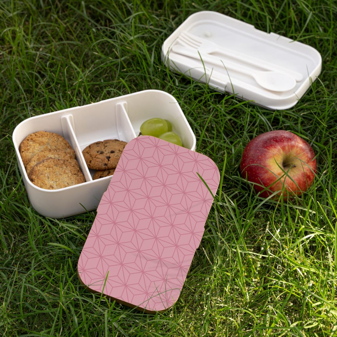 Kimetsu - Nezuko Inspired Pink Hemp-leaf Pattern Bento Lunch Box ...