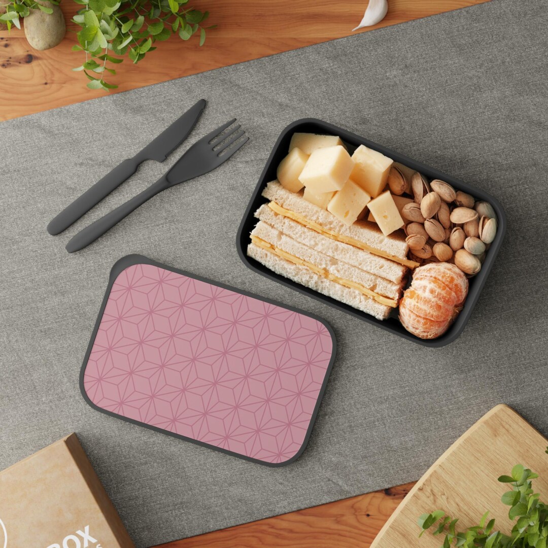 Kimetsu - Nezuko Inspired Pink Hemp-leaf Pattern PLA Bento Box With ...