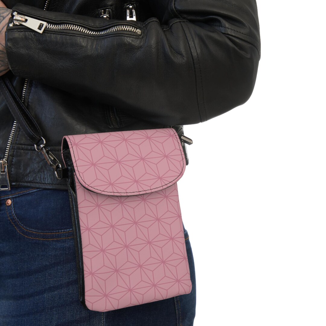 Kimetsu - Nezuko Inspired Pink Hemp-leaf Pattern Small Cell Phone ...