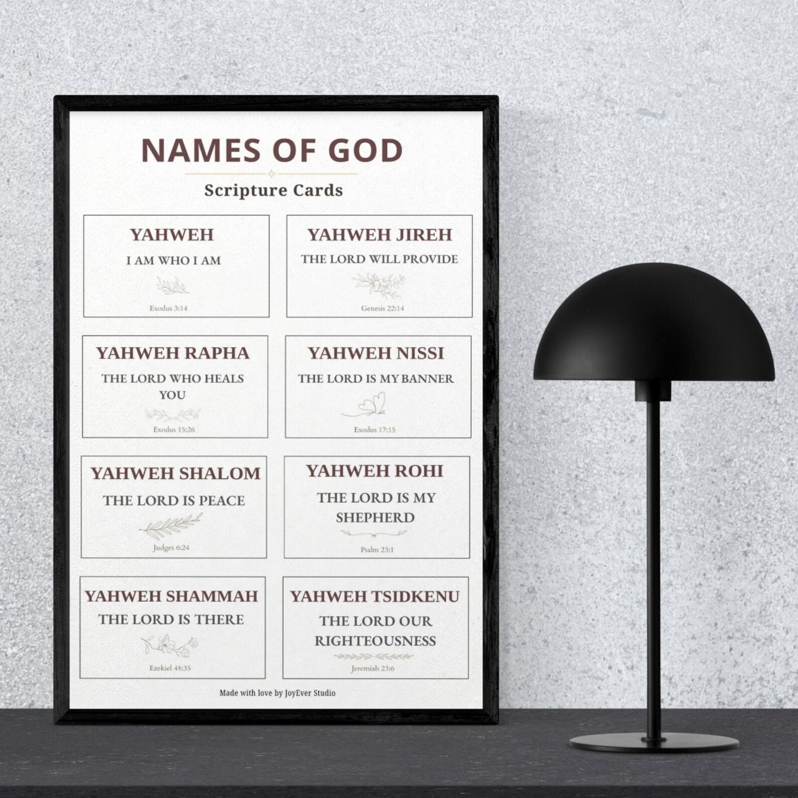 Names of God Scripture Cards Printable, 24 Bible Name Cards, Christian ...