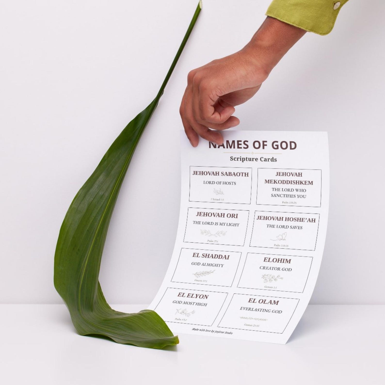 Names of God Scripture Cards Printable, 24 Bible Name Cards, Christian ...