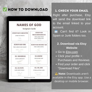 Names of God Scripture Cards Printable, 24 Bible Name Cards, Christian ...