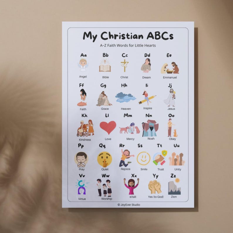 My Christian Abcs Printable | Bible Alphabet Poster for Kids ...
