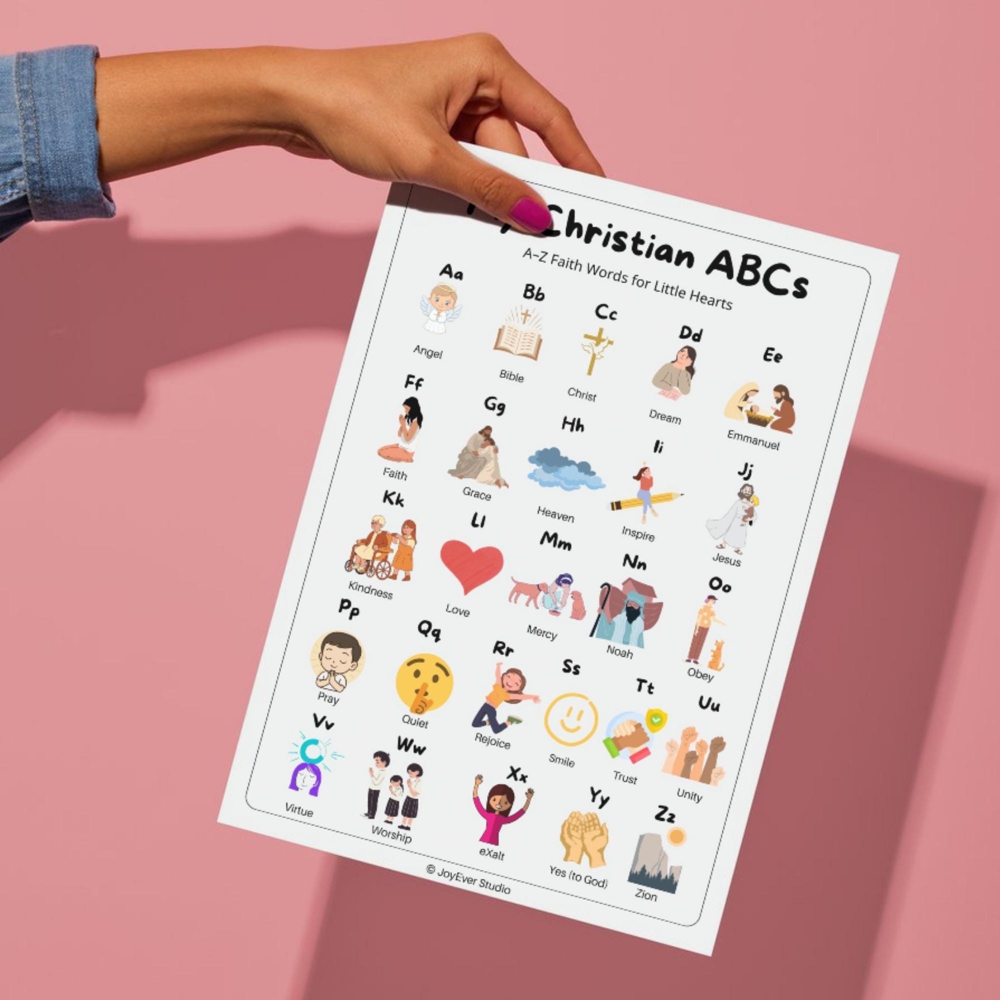 My Christian Abcs Printable | Bible Alphabet Poster for Kids ...