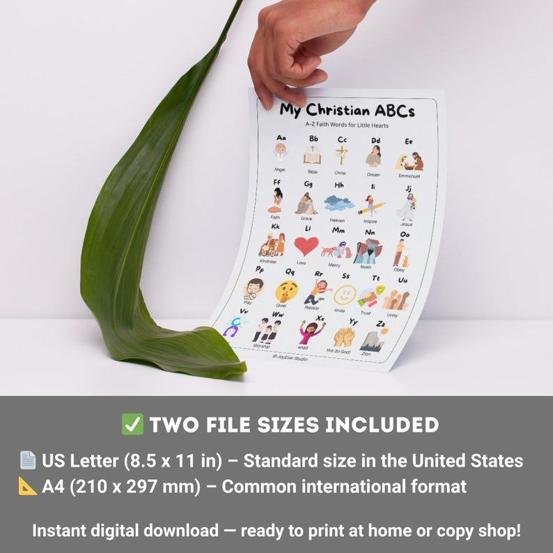 My Christian Abcs Printable | Bible Alphabet Poster for Kids ...
