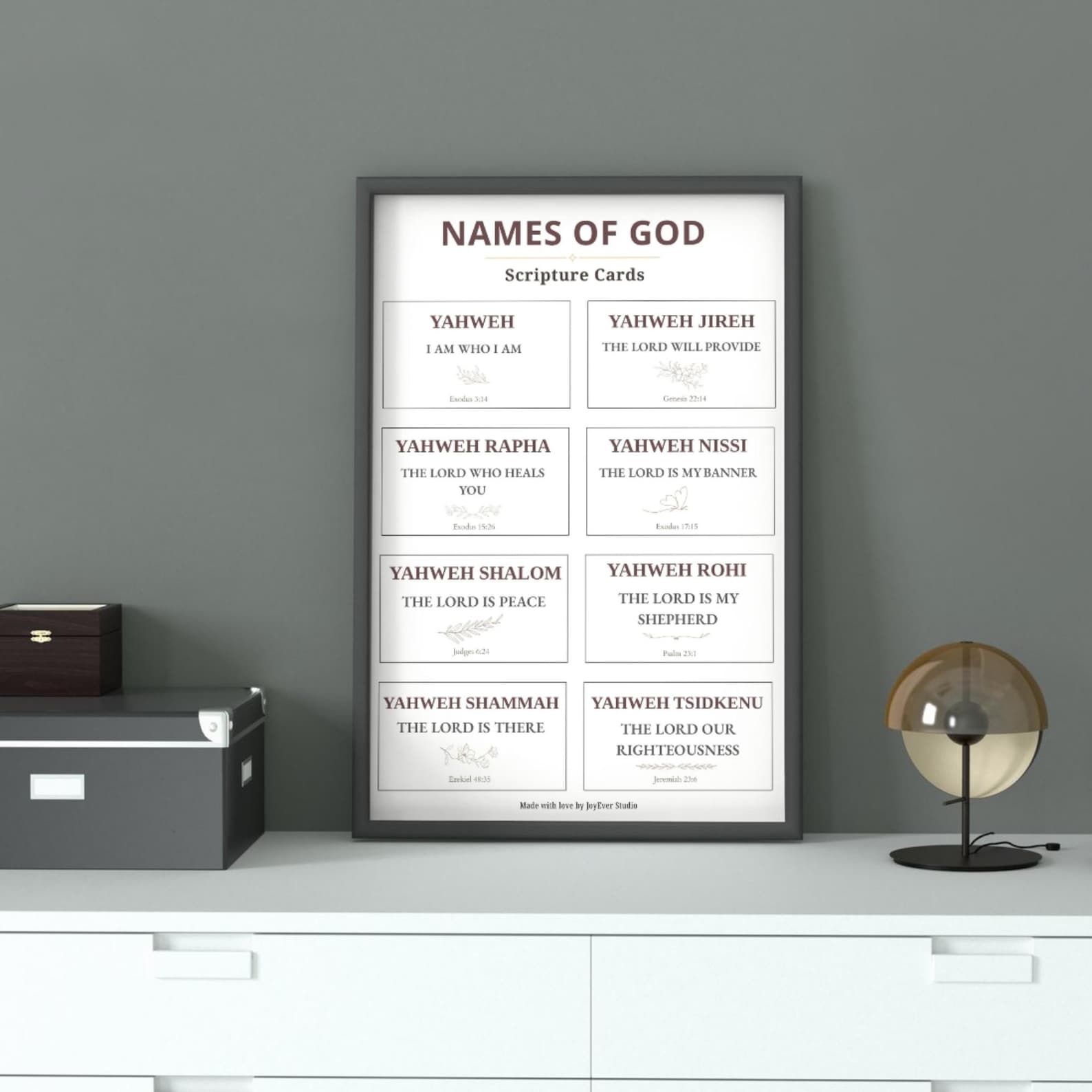 Names of God Scripture Cards Printable, 24 Bible Name Cards, Christian ...