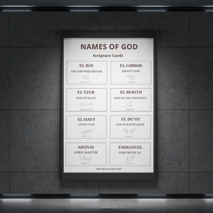 Names of God Scripture Cards Printable, 24 Bible Name Cards, Christian ...