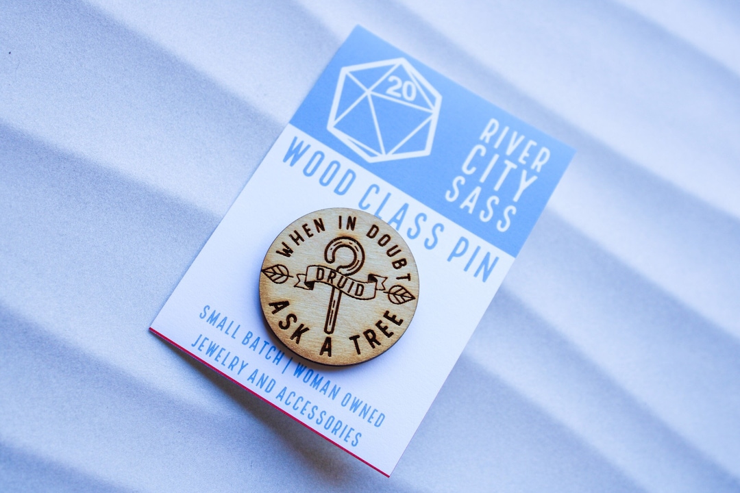 Druid Class Pin When in Doubt, Ask a Tree Wood Pin for RPG Lovers Funny ...