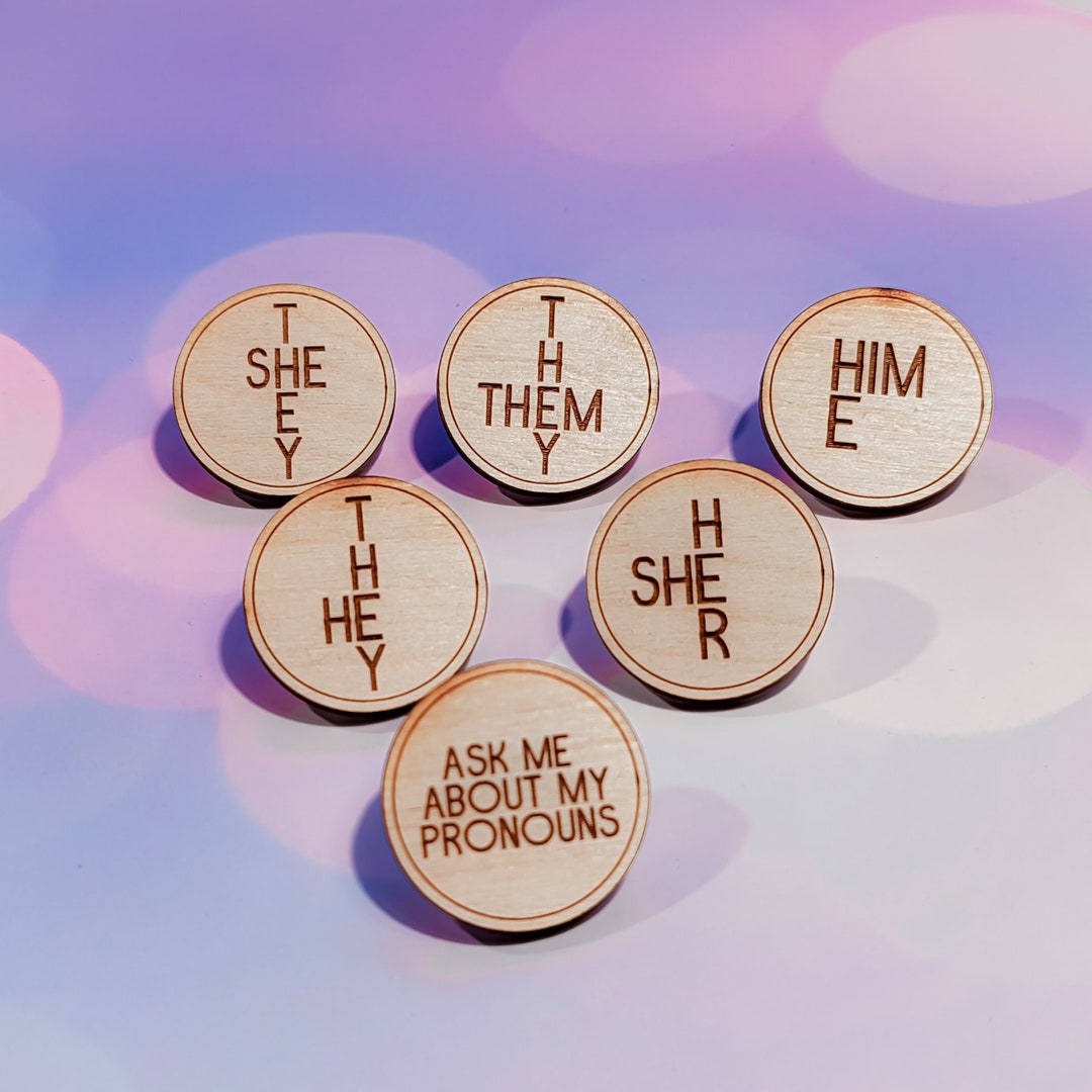 Custom Pronoun Pins | LGBTQIA+ Pride Pins | Pins for ITA Bags Backpacks ...