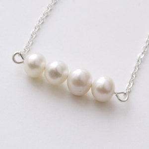 Ivory Pearl Necklace Ivory White Round Freshwater Pearls Stick on a ...