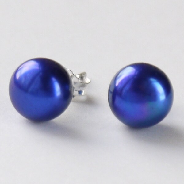 Blue Stud Earrings - Etsy