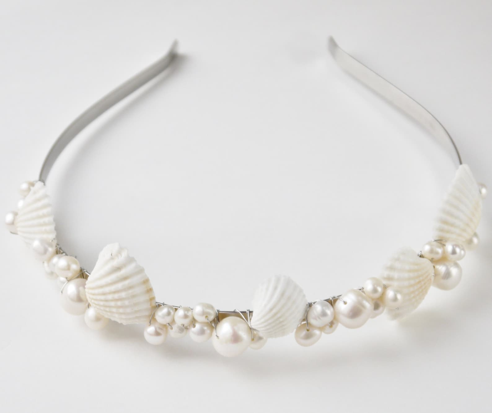 Pearl and Shell Tiara White Sea Shell Ivory Freshwater Pearl - Etsy UK