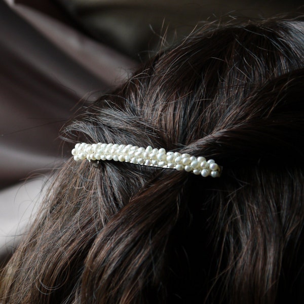 Pearl Barrette - Etsy