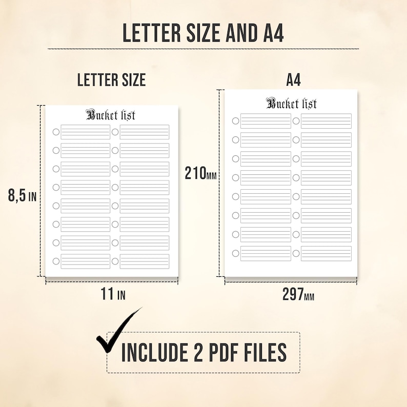 Bucket List Printable | Life Goals Planner | Aspiration Tracker ...