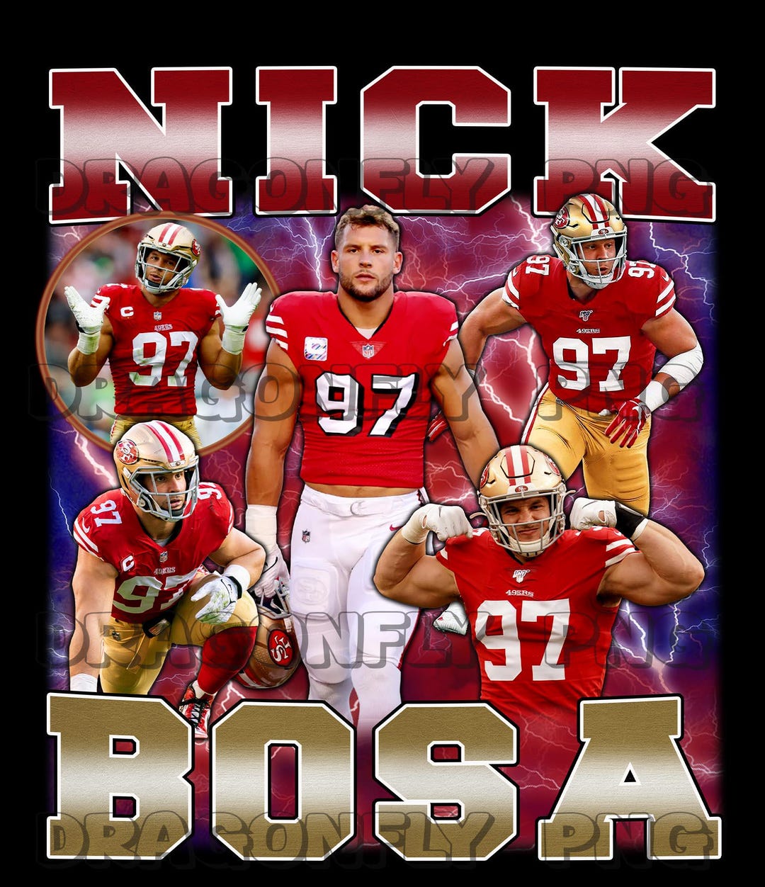Nick Bosa png, Team png, druckbares digitales T-Shirt-Design ...