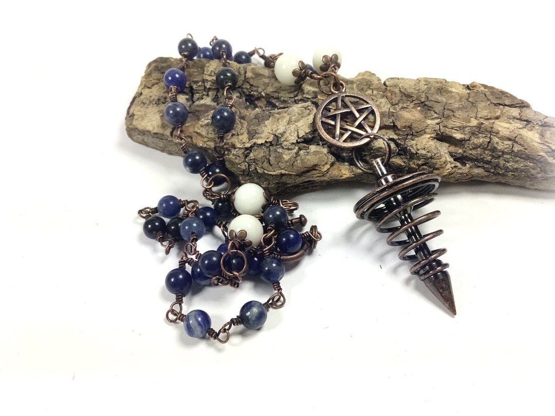 Copper Pentagram Dowsing Pendulum Rosary | Pagan Prayer Beads With ...