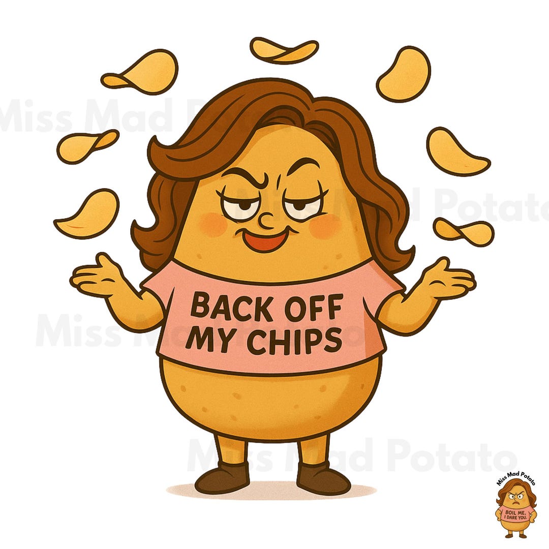 Miss Mad Potato Snack Attack PNG | Funny Cartoon Character | Junk Food ...