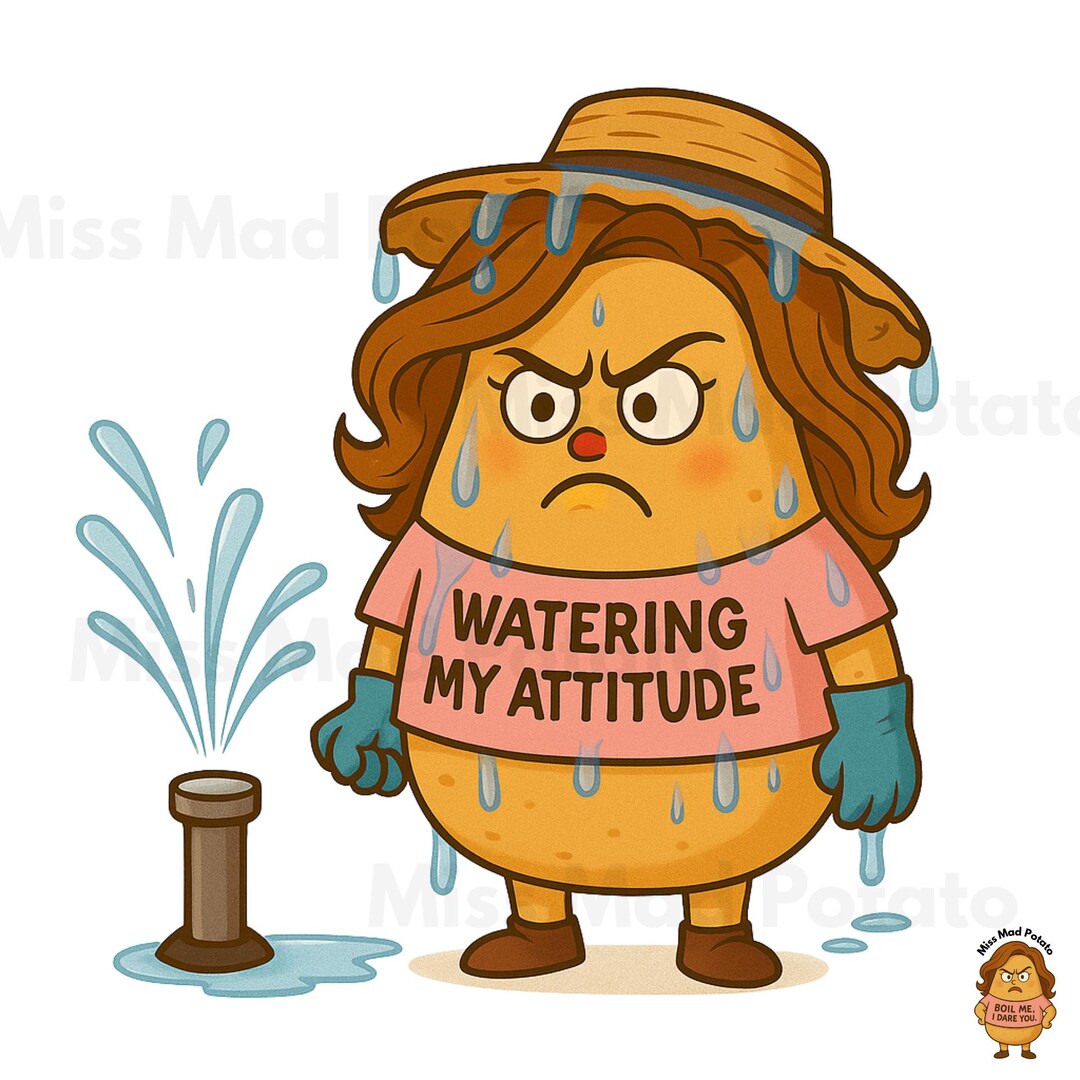 Miss Mad Potato Gardening PNG | Funny Plant Humor Cartoon | Digital ...