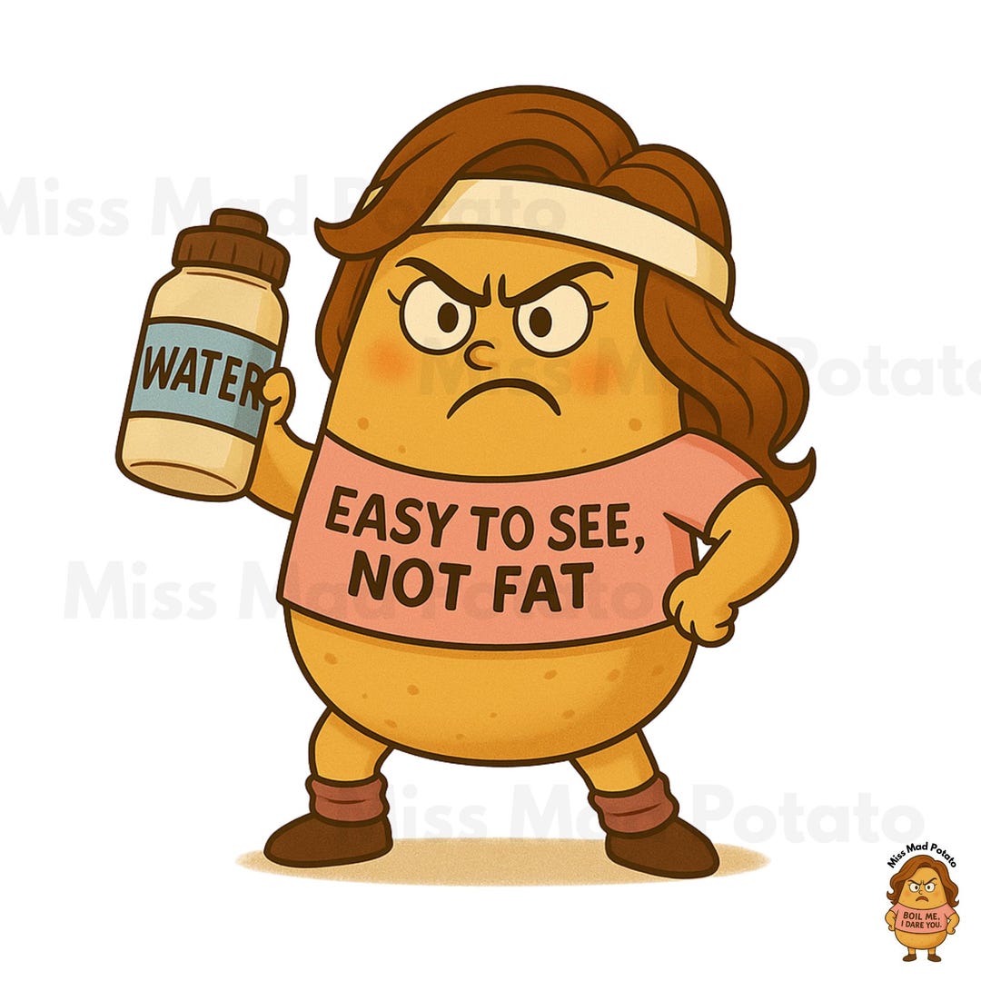 Miss Mad Potato Fitness PNG | Funny Workout Cartoon | Gym Humor ...