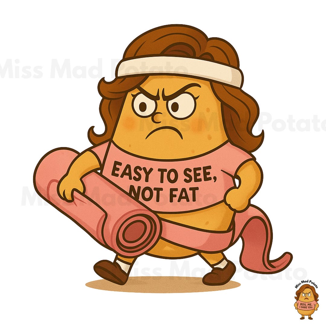 Miss Mad Potato Fitness PNG | Funny Workout Cartoon | Gym Humor ...