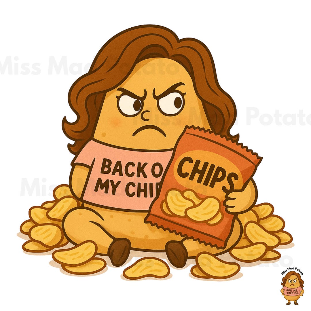Miss Mad Potato Snack Attack PNG | Funny Cartoon Character | Junk Food ...