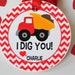 Valentine's Day Treat Tags Dump Truck Valentine's - Etsy