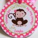 Monkey Favor Tags, Monkey Thank You Tags, Girl Monkey 1st Birthday - Etsy